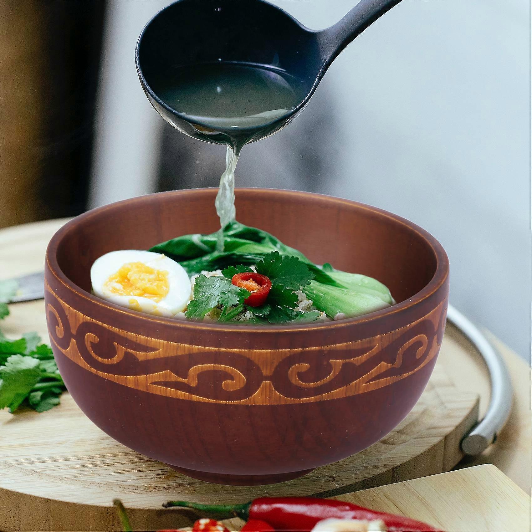 Mongolian Style Wooden Bowl Soup Salad Rice Noodle Bowls Ethnic Style ...