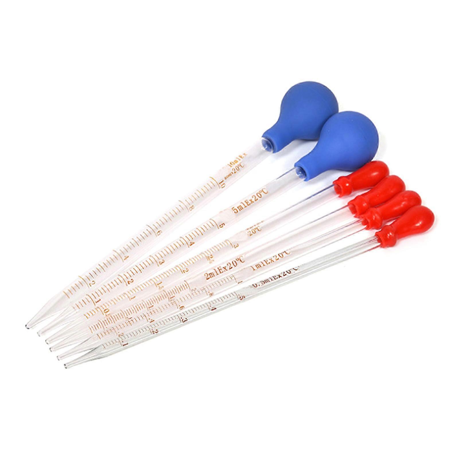 5 Pieces Glass Pipette Dropper Liquid Pipettes Glass Scale Graduated ...