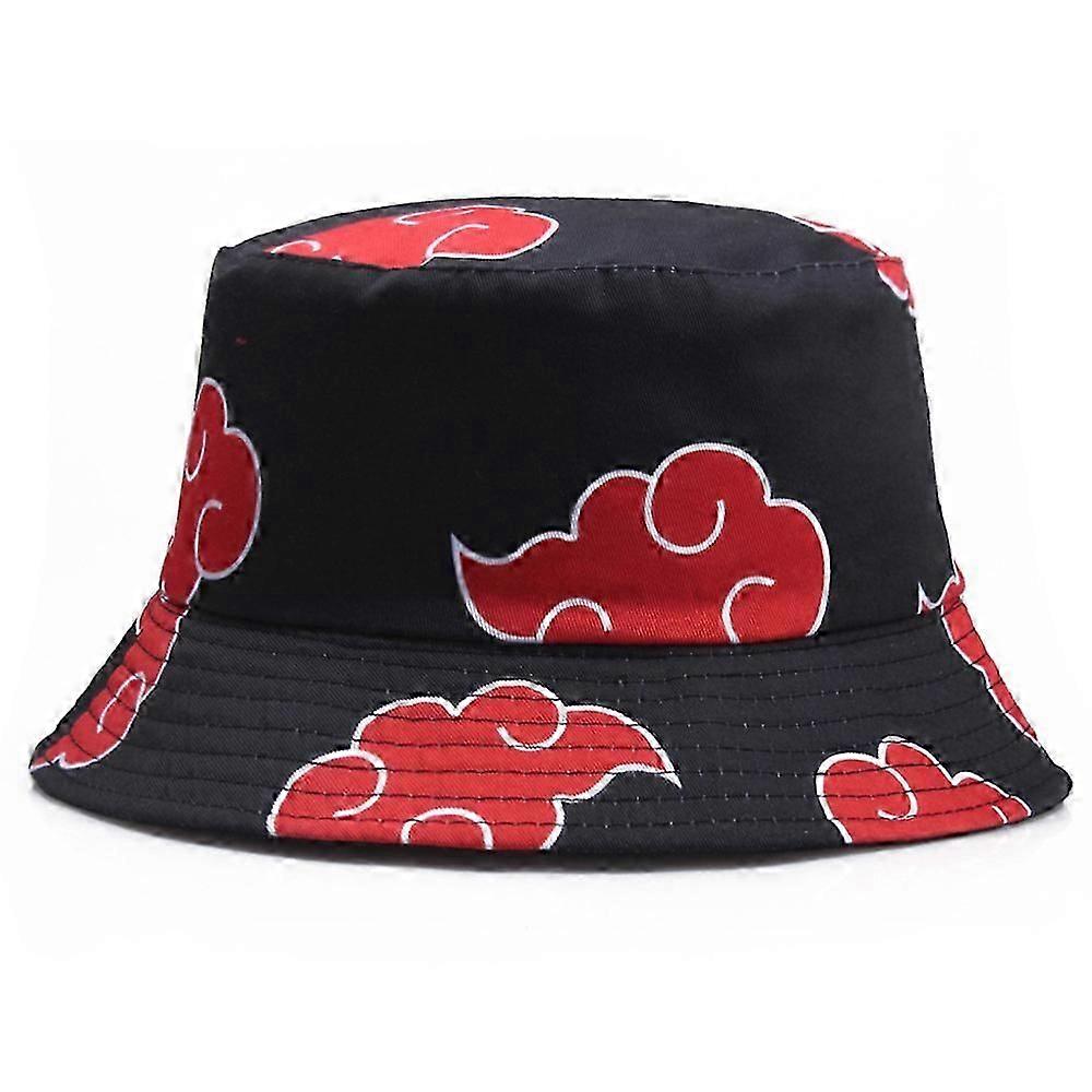 Anime Naruto Akatsuki Red Cloud Bucket Hat Women Men Fisherman Fisher ...