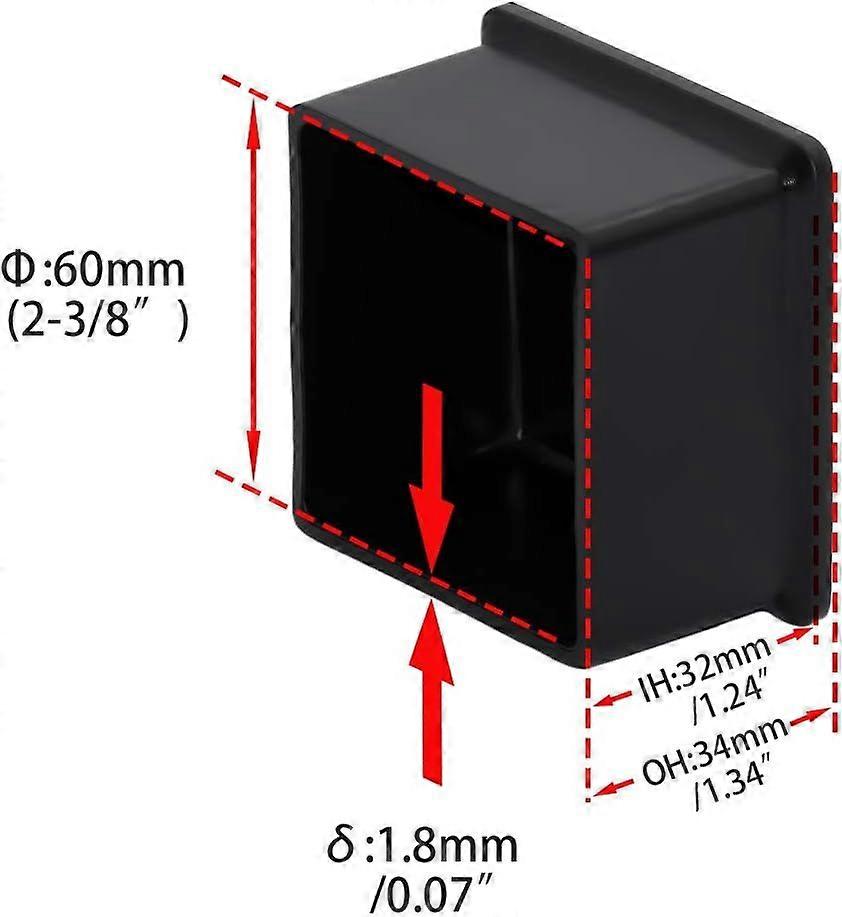 Pack Square Chair Leg Caps, Table Leg Caps, Chair Leg Covers, Floor ...