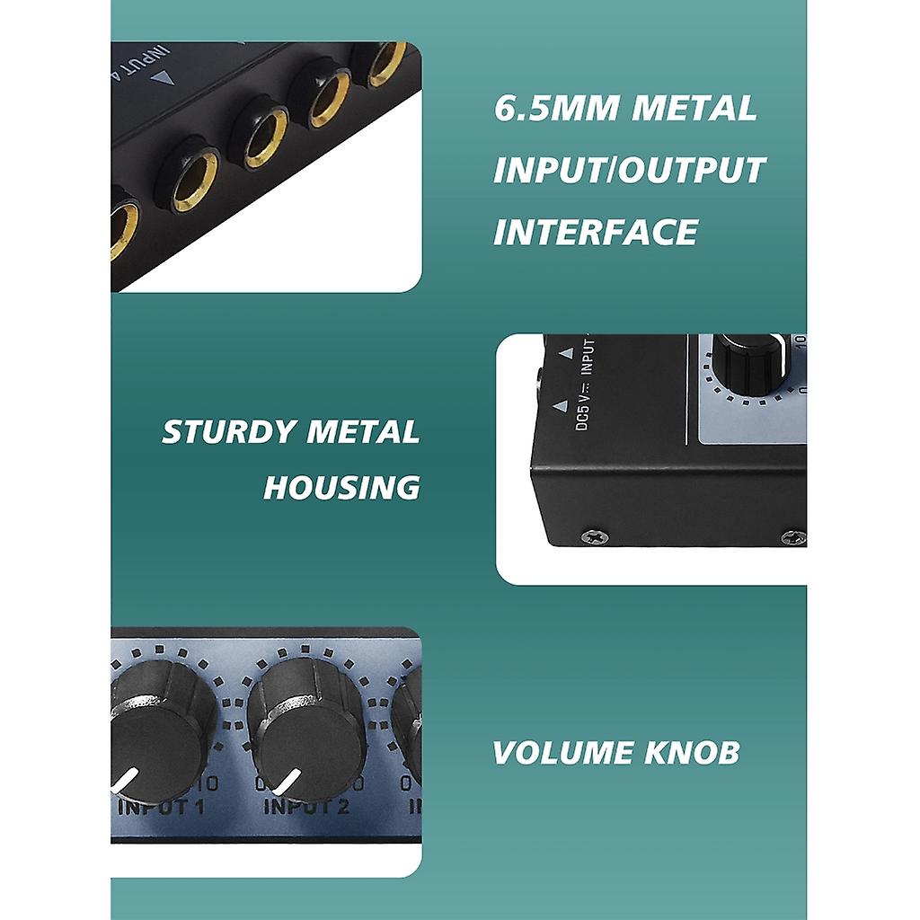 4 Channel Audio Mixer Gax-lq02 For Live Streaming, Podcast Recording ...