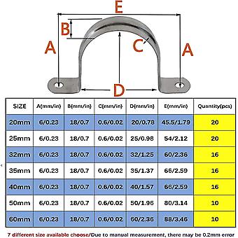 Pack Of 20 Stainless Steel 304 Pipe Clamp U-type Pipe Clamp Clamp Pliers Clutch Hoop20 Mm ...