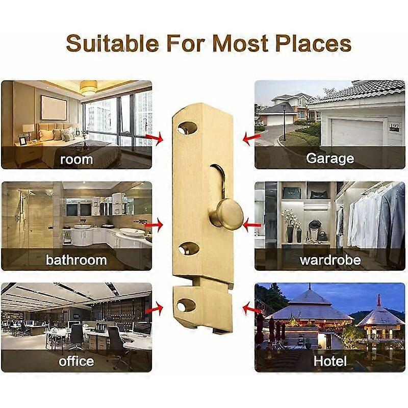 1 Piece Thick Solid Brass Sliding Bucket Door Bolts Heavy Duty Door ...