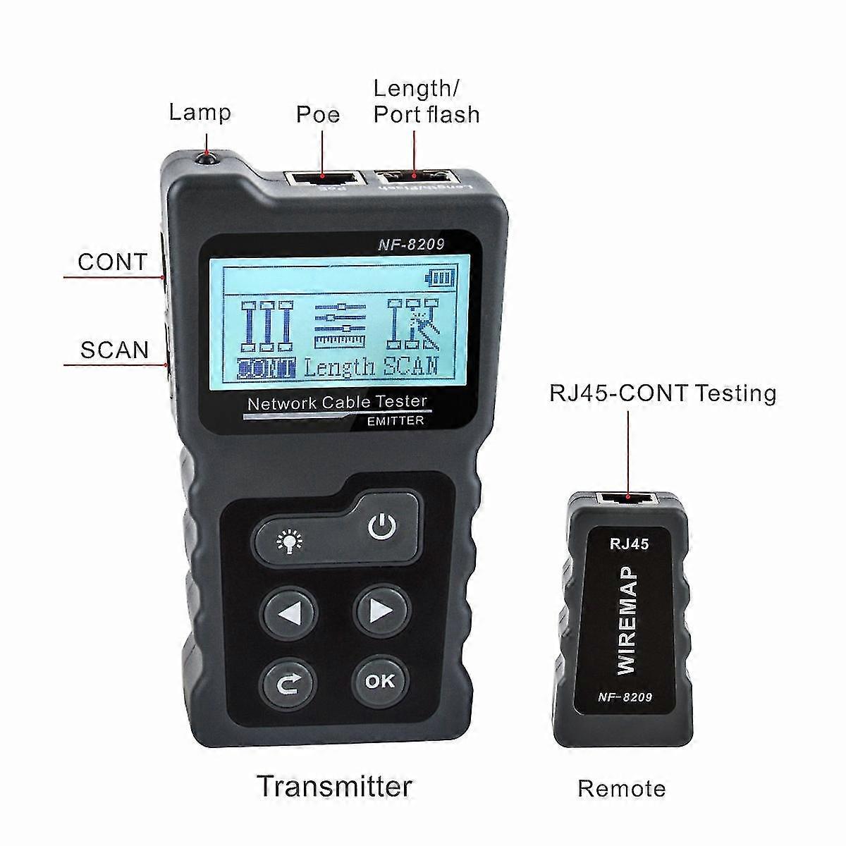 Nf-8209 Cable Tracker Lan Display Measure Tester Network Tools Lcd ...