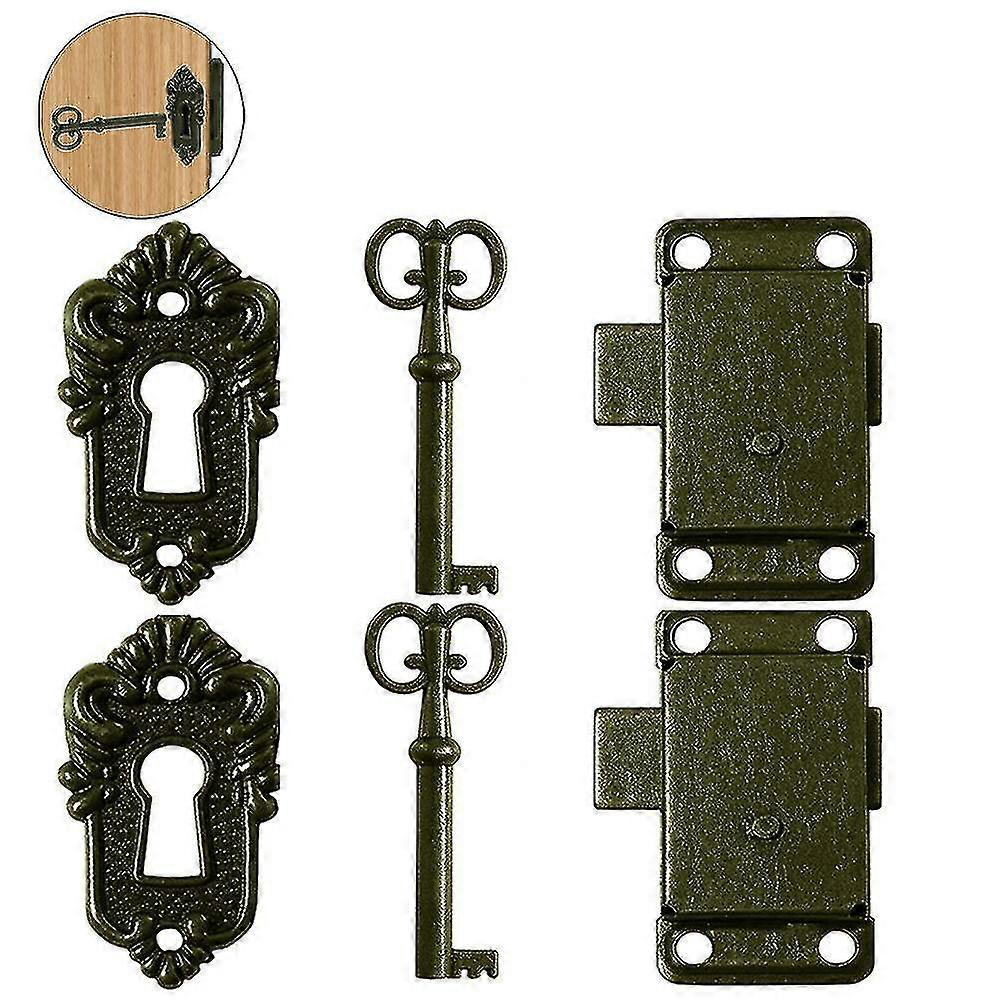 2 Sets Of Old Cabinet Door Locks, Cabinet Locks, Antique Furniture ...