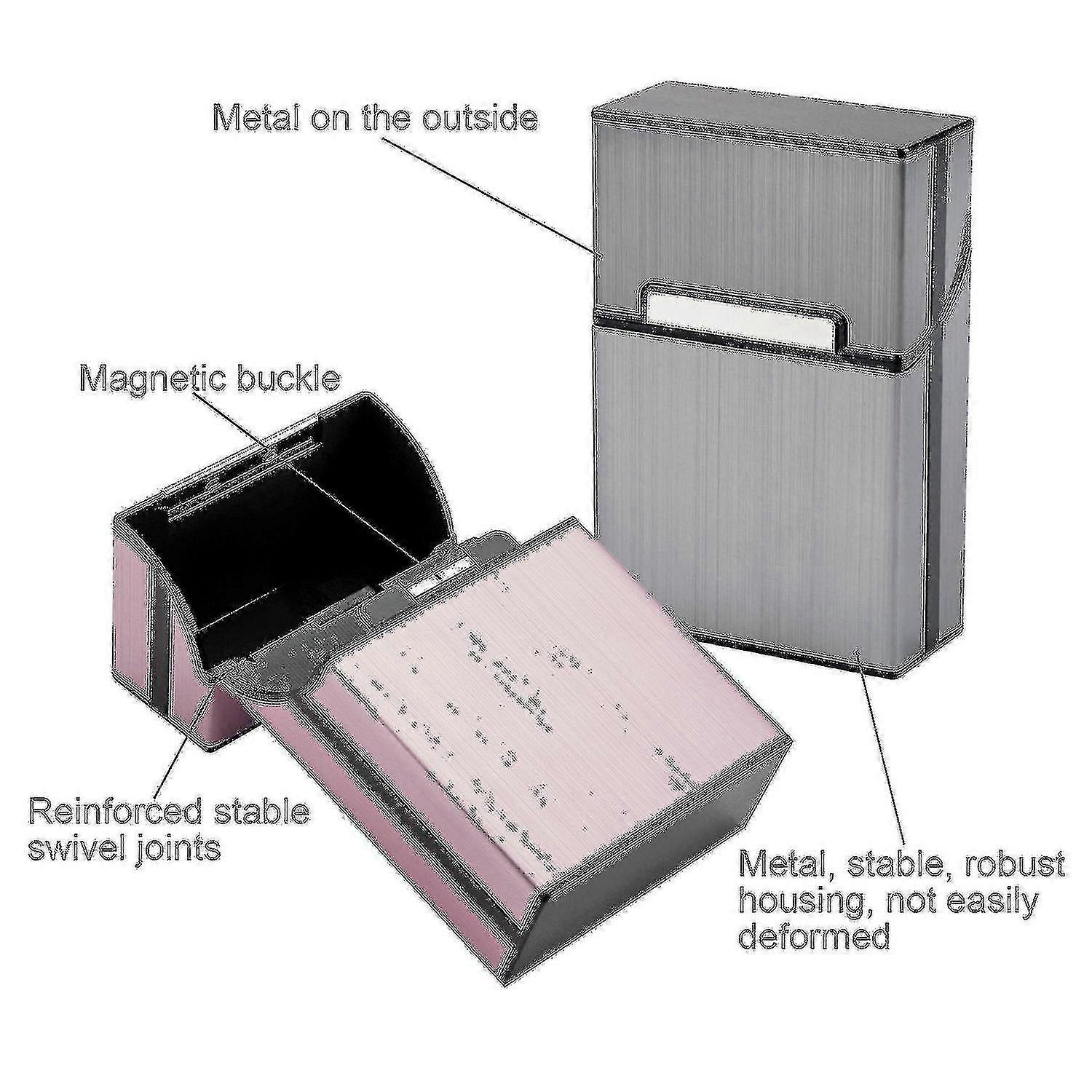 2 Pcs Cigarette Case Box (gray + Rose Gold) A Cigarettes Men Women ...