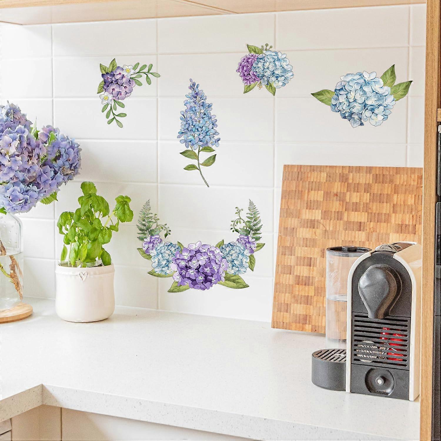 3Pcs Hydrangeas Flower Theme Decor Transfers 6x12inch Floral Art ...