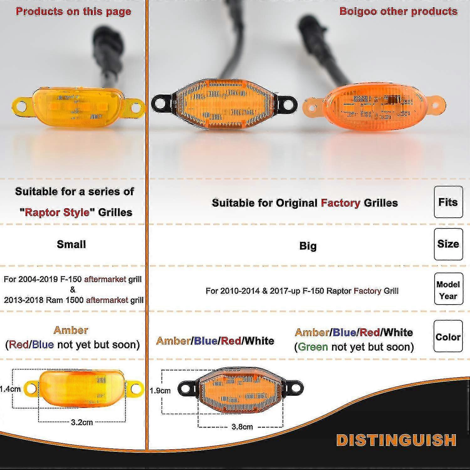 Front Grille Lights Compatible For 2013-2018 Dodge Ram 1500 Raptor ...