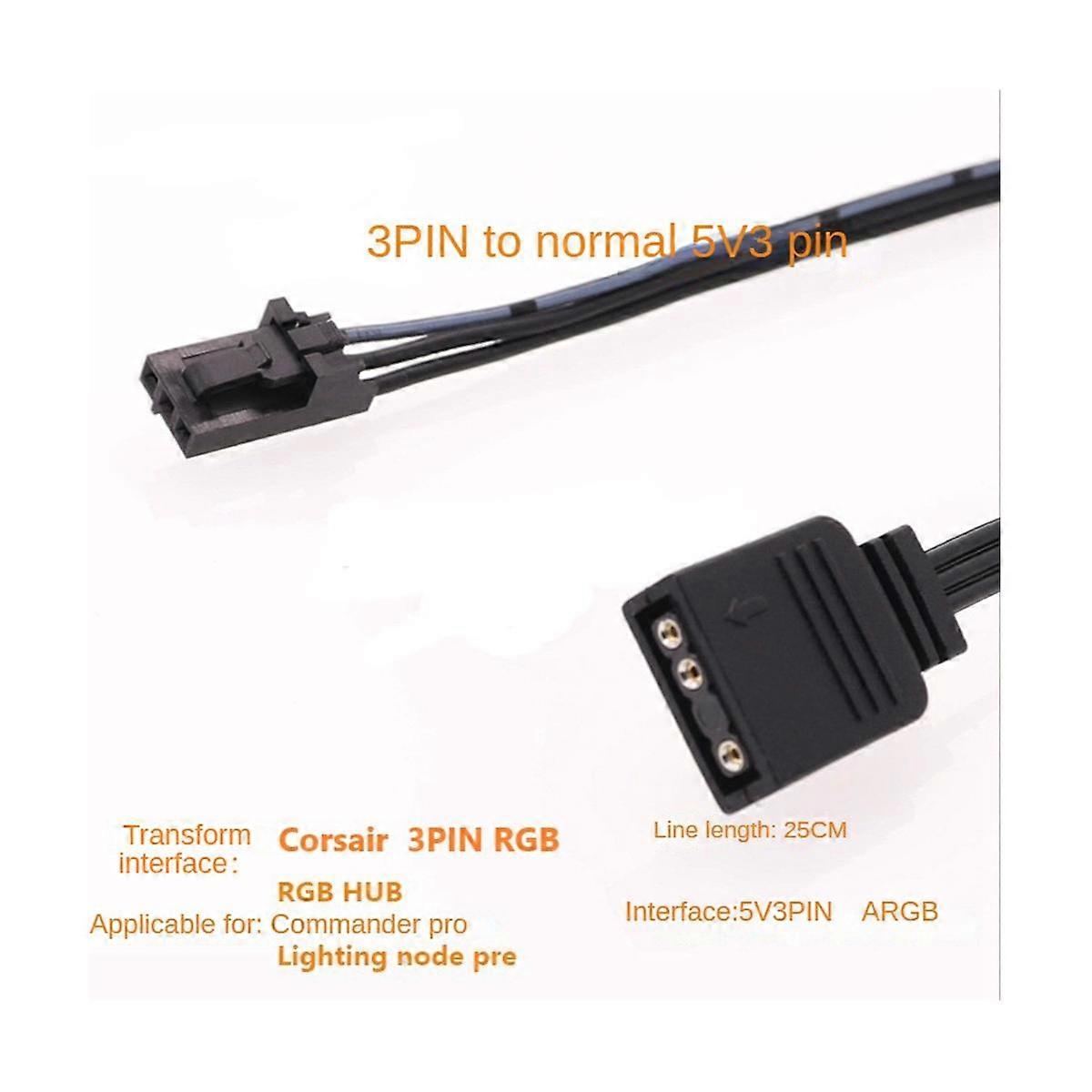 For 3PIN RGB to Standard ARGB 3-Pin 5V Adapter Connector RGB Cable for ...