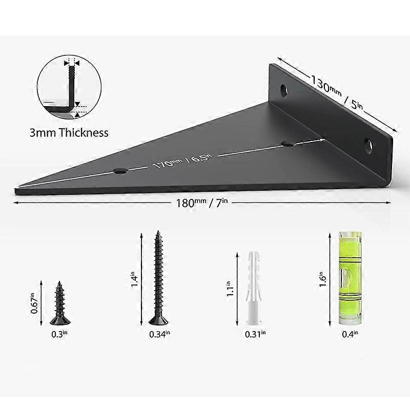 4 Pieces Floating Shelf Brackets, Invisible Triangular Wall Shelf ...