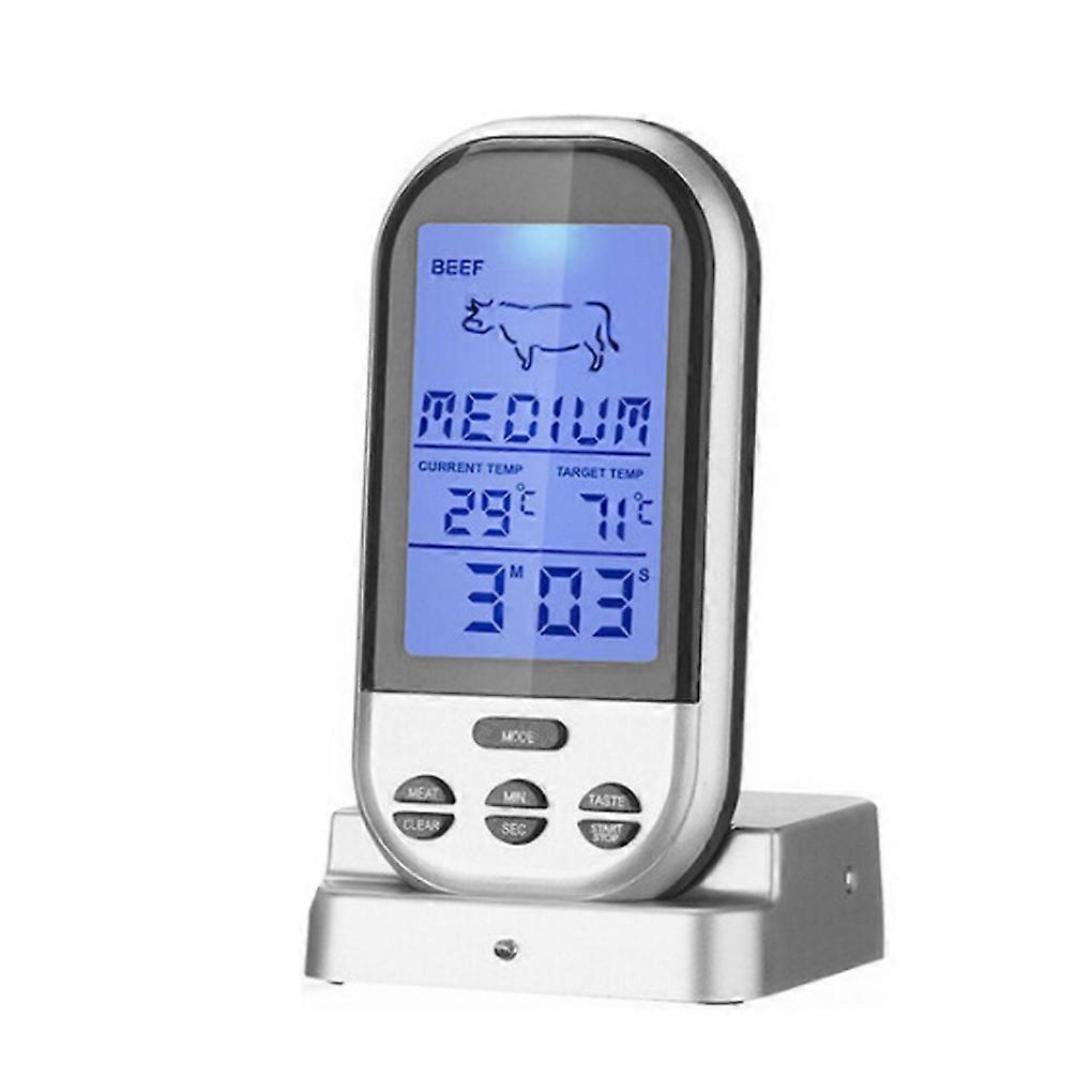 XHX LCD Wireless Meat Thermometers Remote Digital Probe BBQ Grill ...