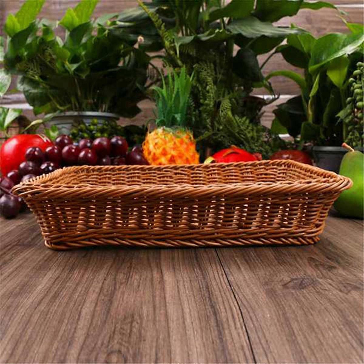 2 Pcs Rectangular Basket for Table or Counter Display for Bread,Fruits ...