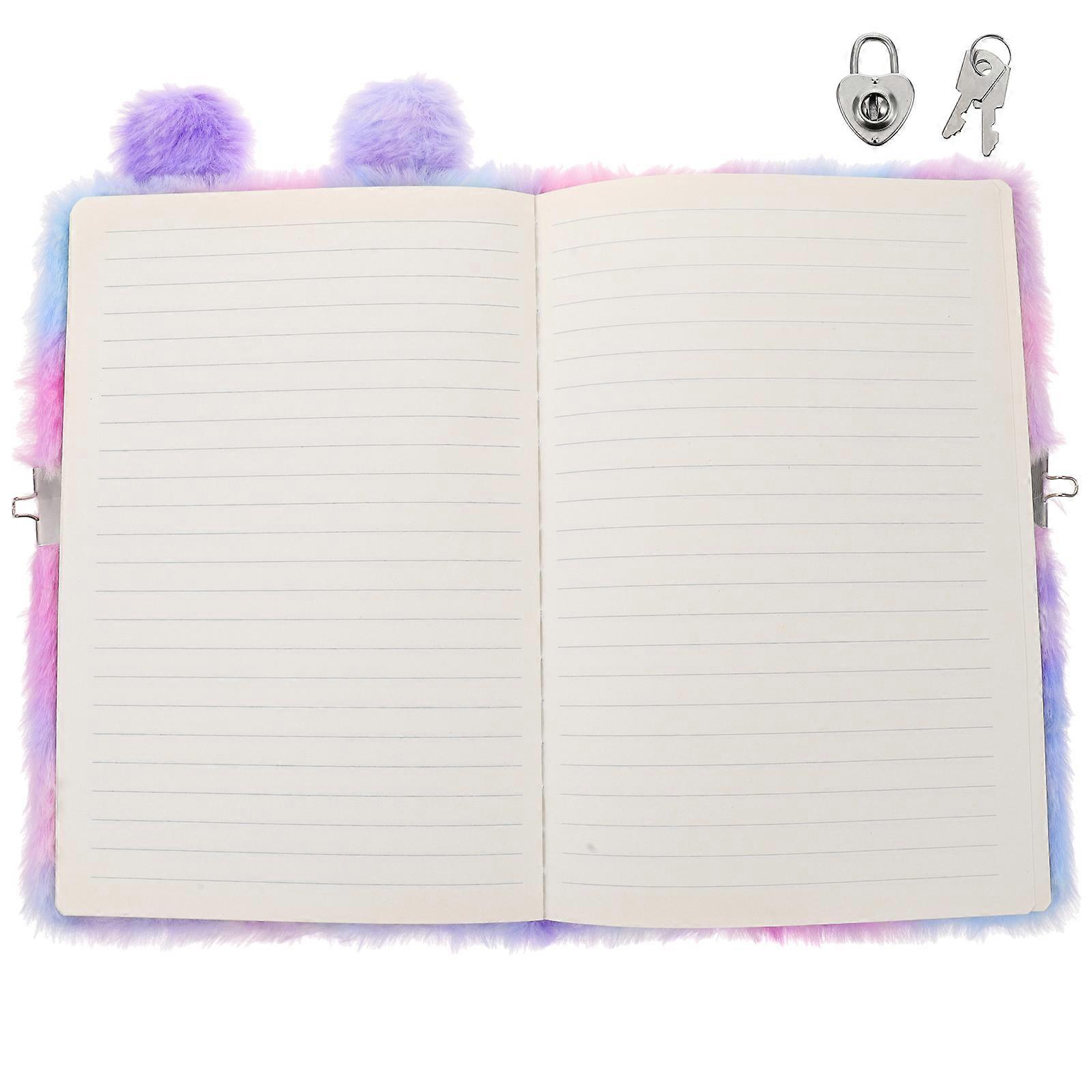 Fluffy Writing Book Cartoon Plush Cover Note Book Portable Girl ...