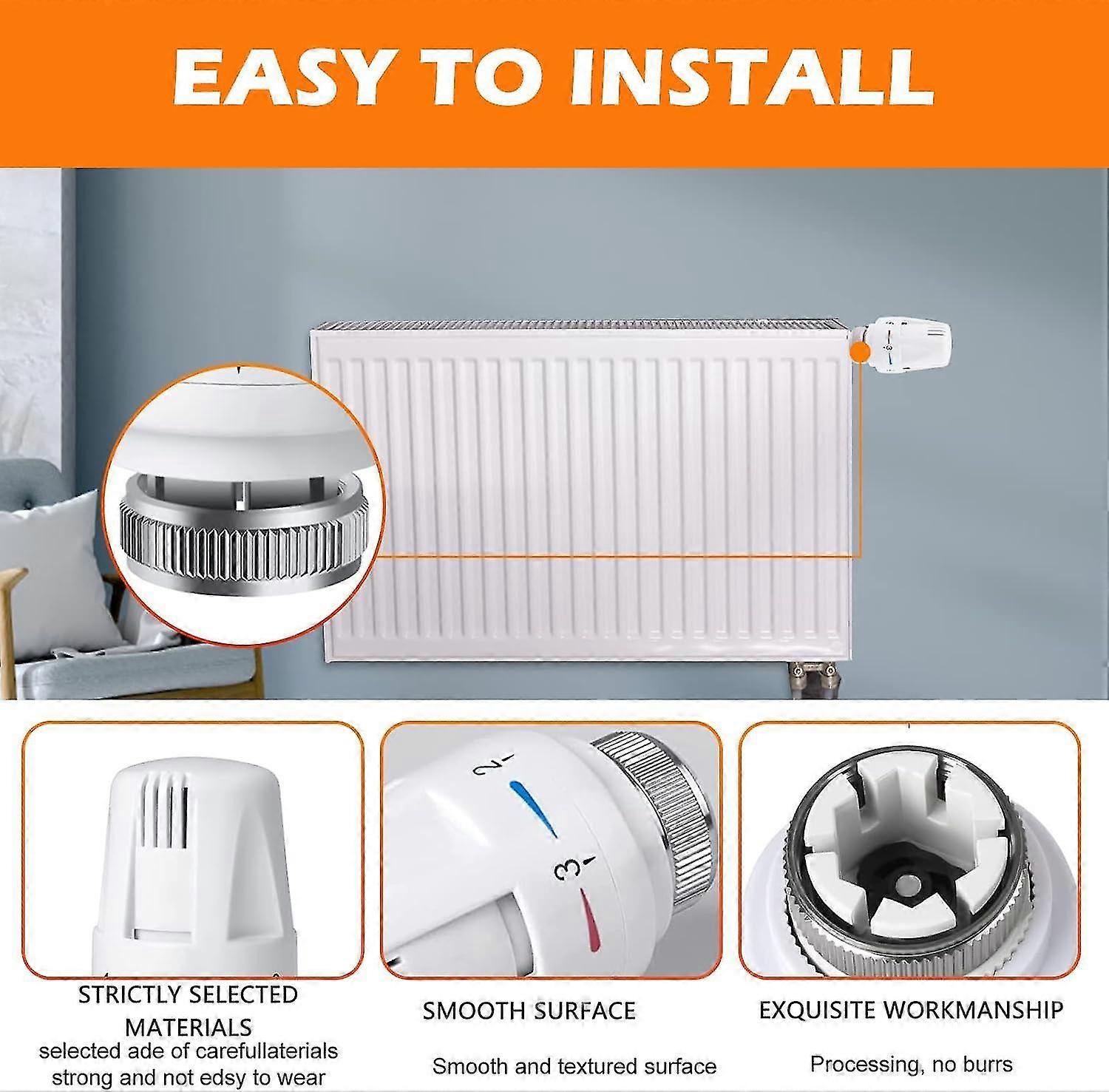 Set Of 4 Thermostatic Heads, Thermostat Heating For Thread M30 X 1.5 ...