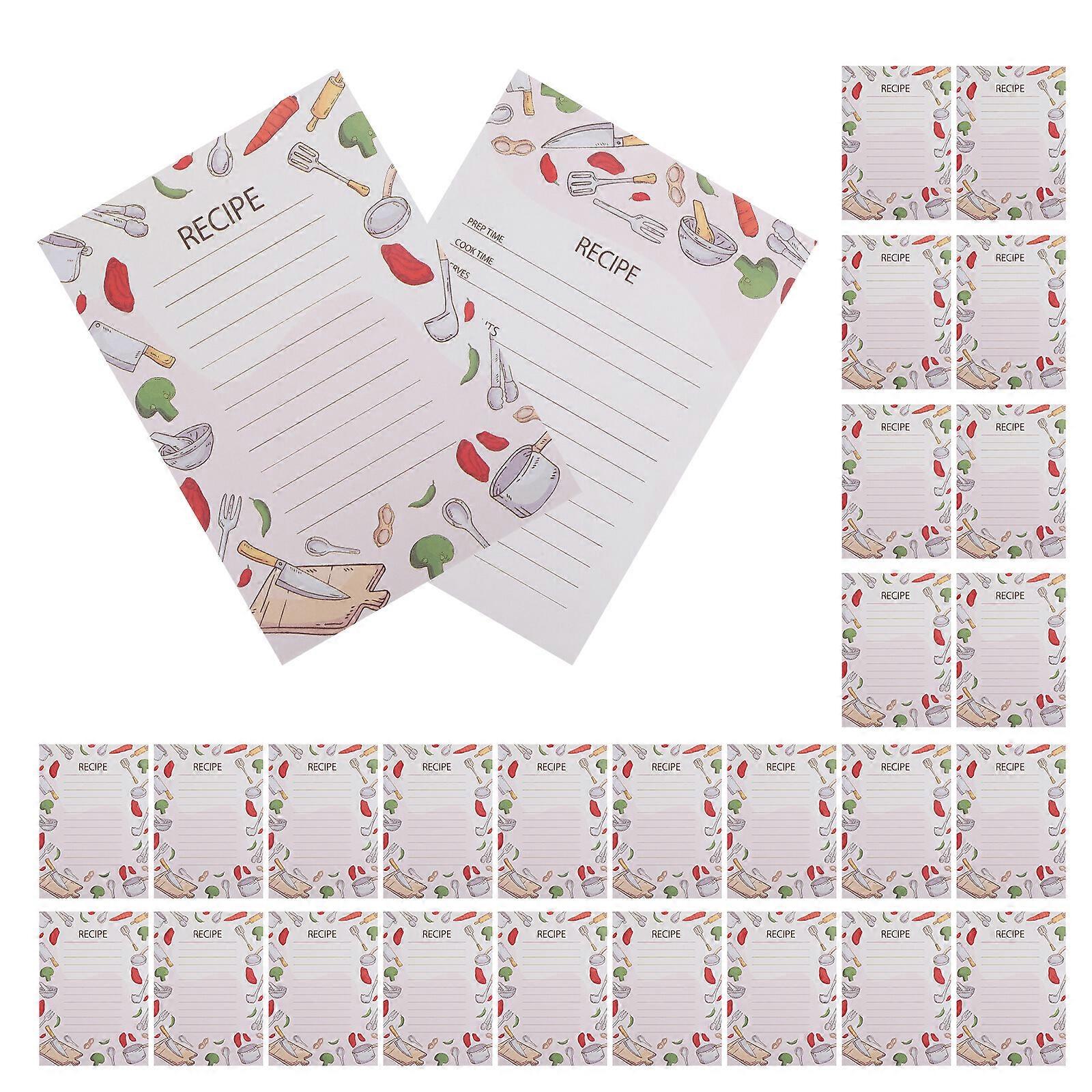 50pcs Recipe Cards Double-side Food Note Cards Household Recipe Sheets ...