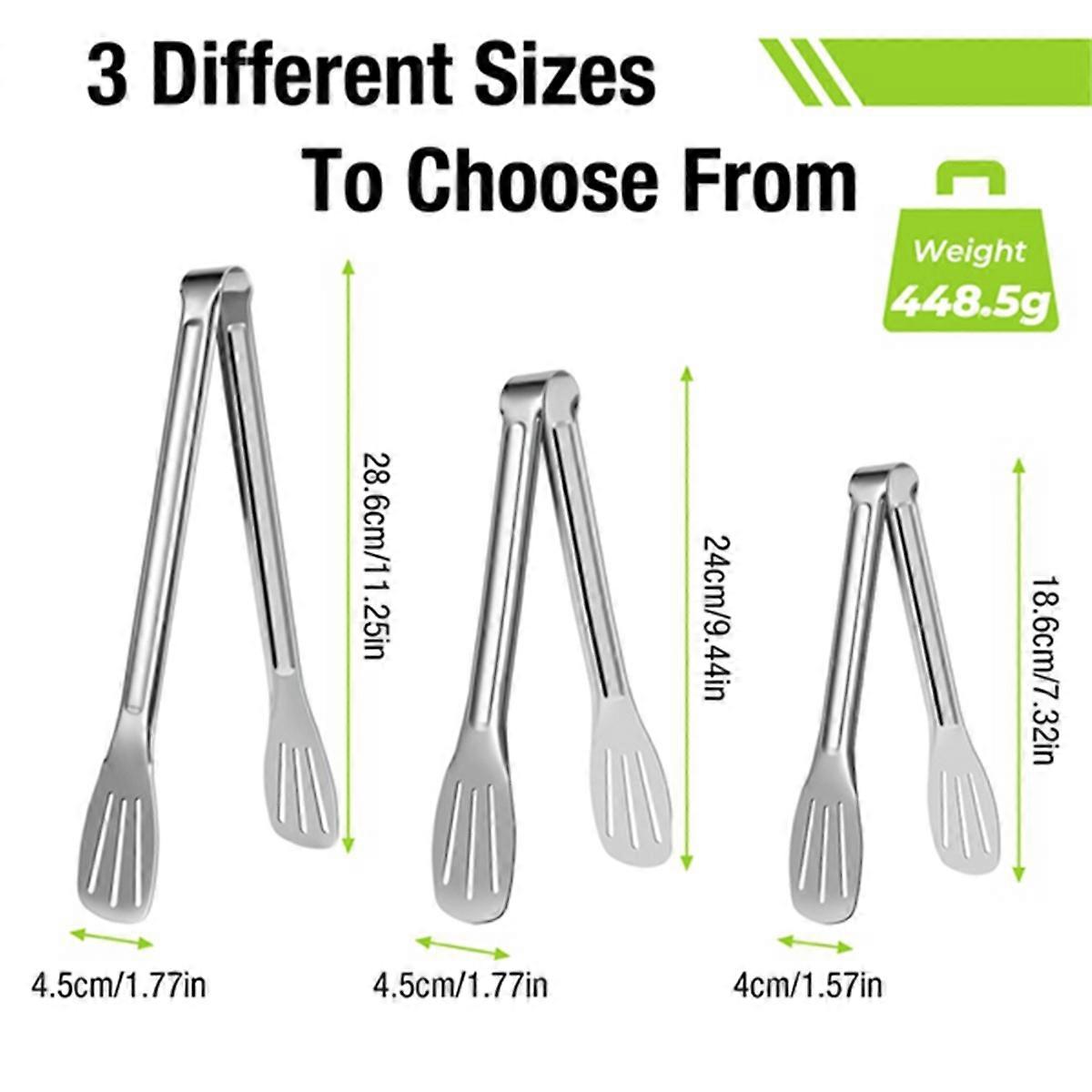 6PCS Food Serving Tongs,Stainless Steel Food Buffet Tongs Frying Tongs ...