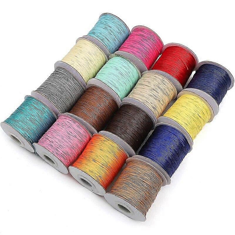 10m/lot 20 Color Leather Line Waxed Cord Cotton Thread String Strap ...