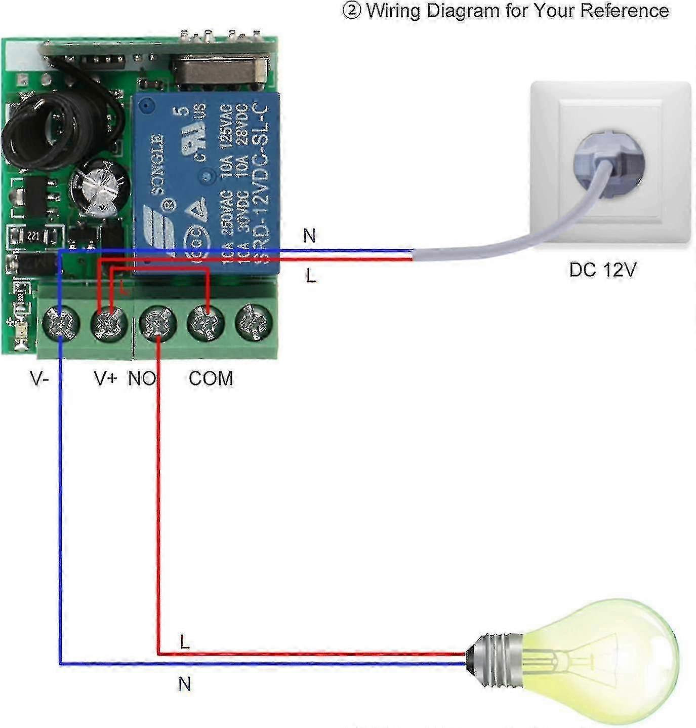 Wireless Remote Switch Relay Transmitter Receiver 433mhz Dc 12v 1ch ...