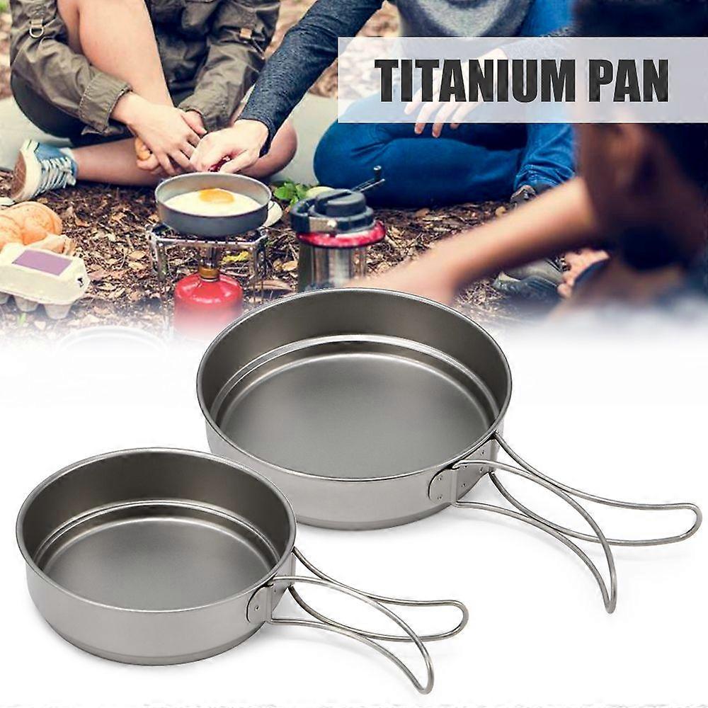 350ml / 500ml Ultralight Titanium Fry Pan Bacteriostatic Pan Outdoor ...