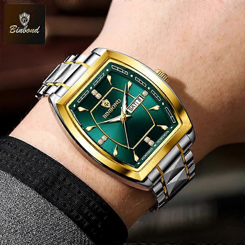 BINBOND Diamond Dial Elegant Stainless Steel Luminous Business Men Watch | Fruugo UK