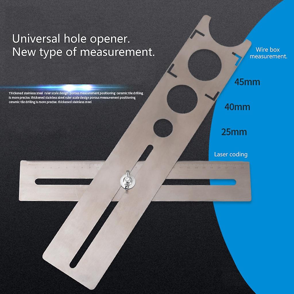 Tile Hole Locator Puncher Ruler Universal Marble Glass Floor Drilling ...