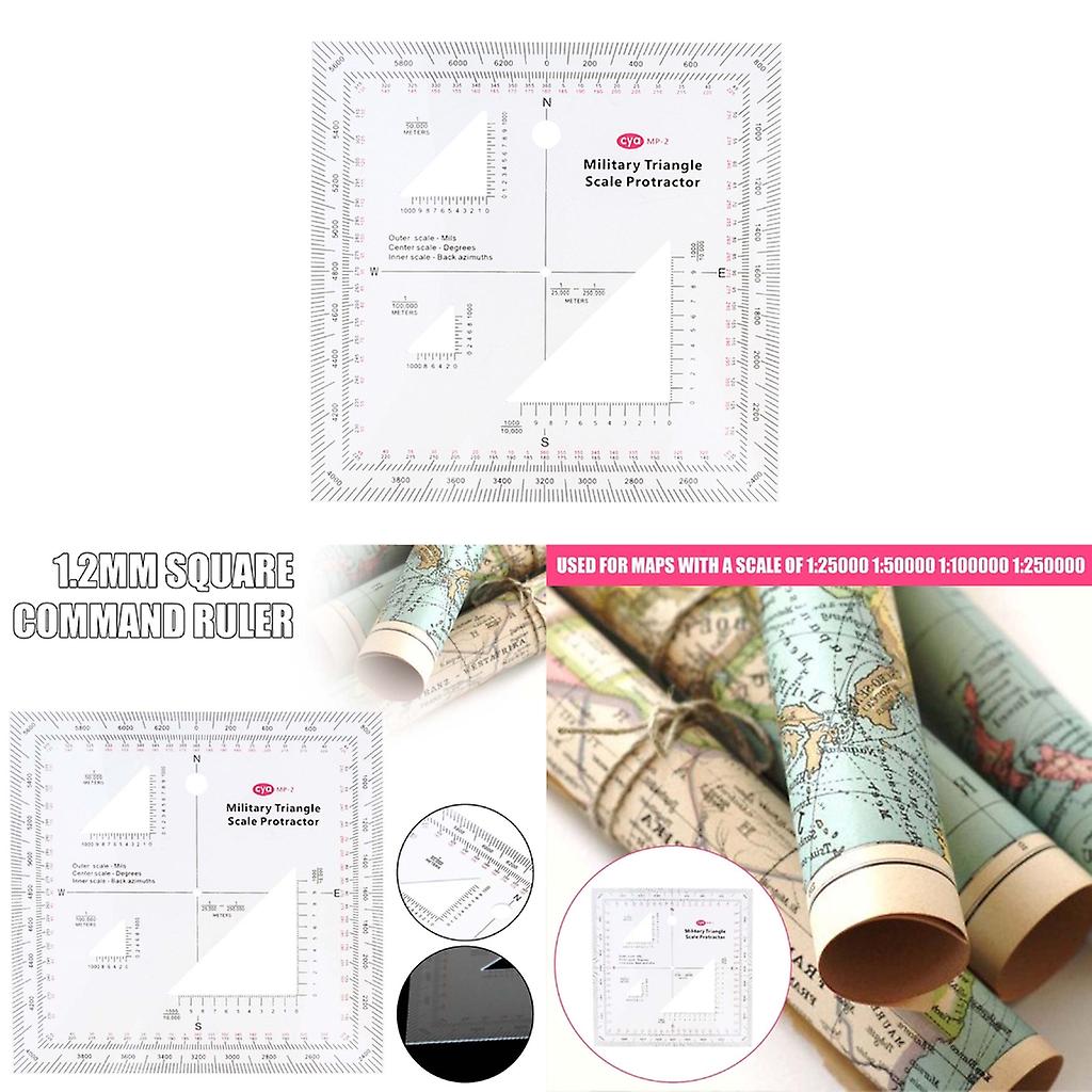 MilitaryProtractor MGRS Coordinate Scale TransparentTopographical Map ...