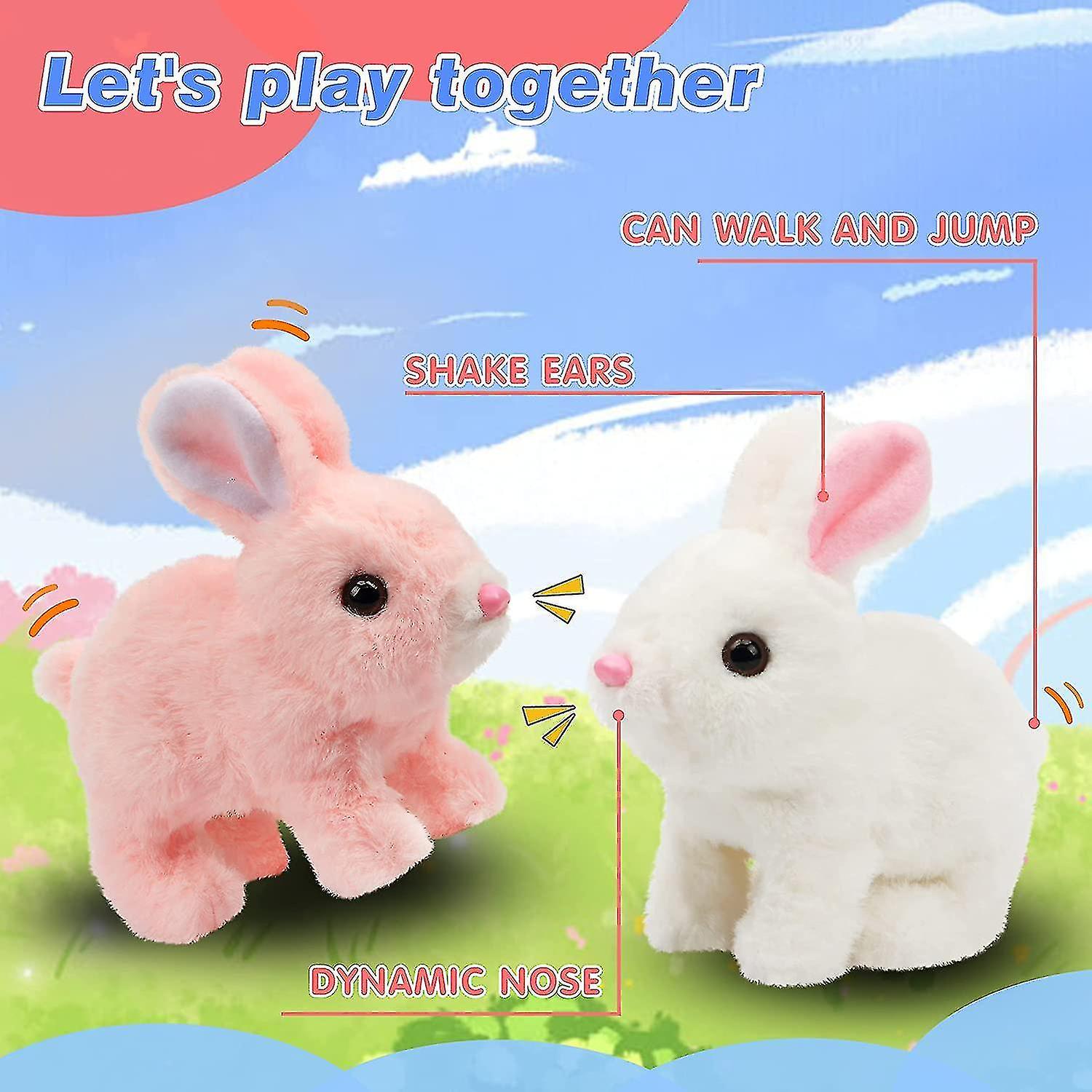 Electronic Plush Rabbit Toy, Easter Bunny Interactive Toy, Playful ...