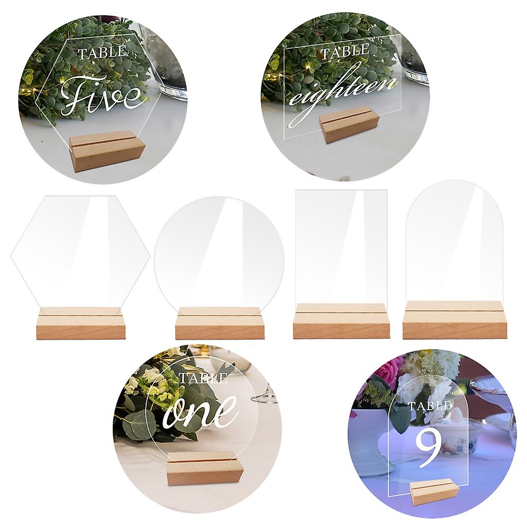 10pcs Wedding Table Sign Number Holder with Wood Base Display Stand for ...