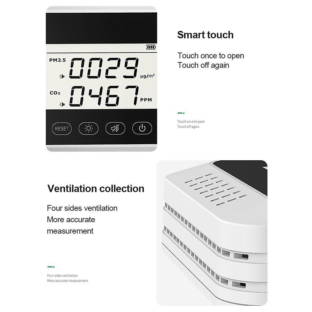 Digital co2 sensor meter ppm pm2.5 carbon dioxide detector gas analyzer air quality detect pm2.5 ...