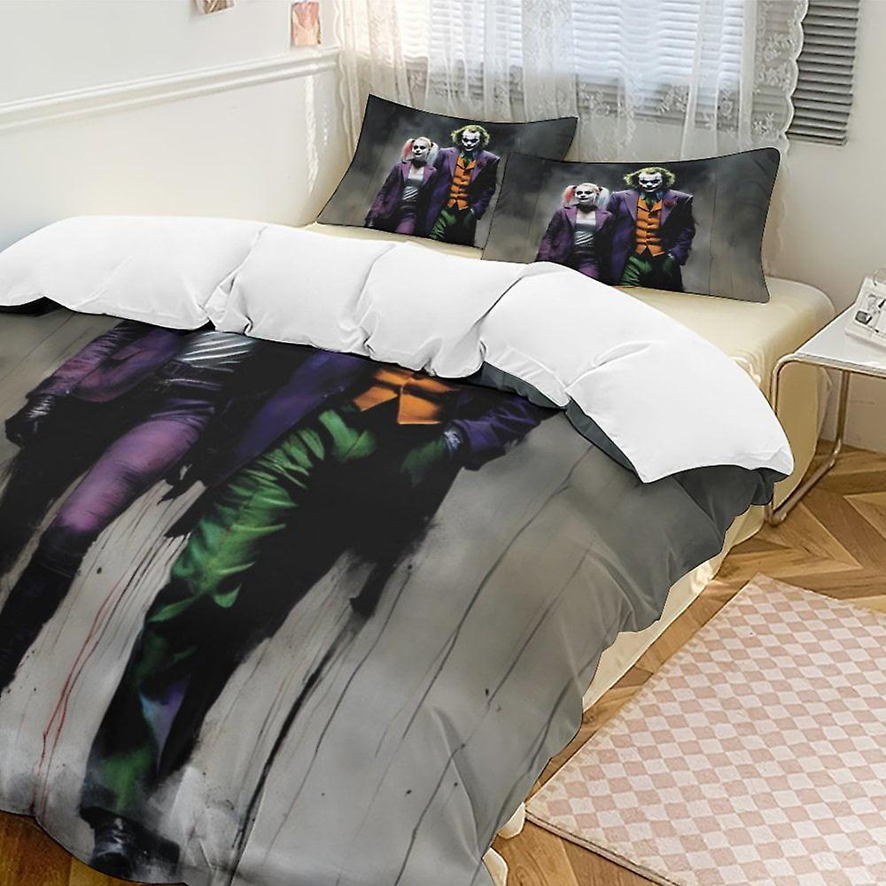 Joker Harley Quinn Bedding Sets Cute Bed Cover Anime Cartoon 3D Printed ...