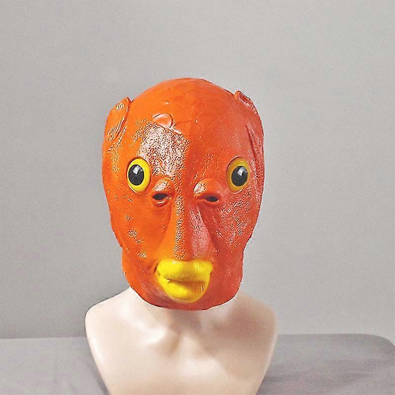 Latex Head Cover Green Fish Monster Fish Halloween Cosplay Dress Up ...