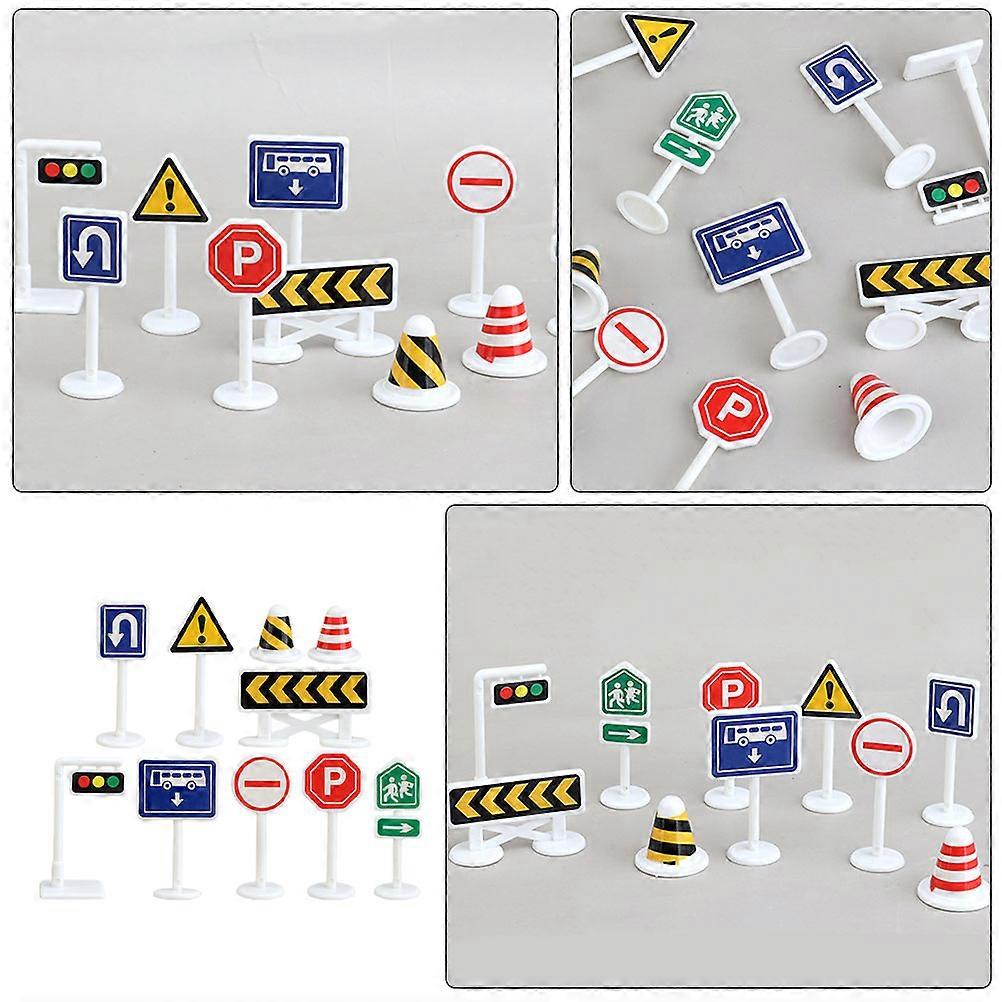 20Pcs Street Road Signs Playset Traffic Signs Playset Mini Toy Road ...