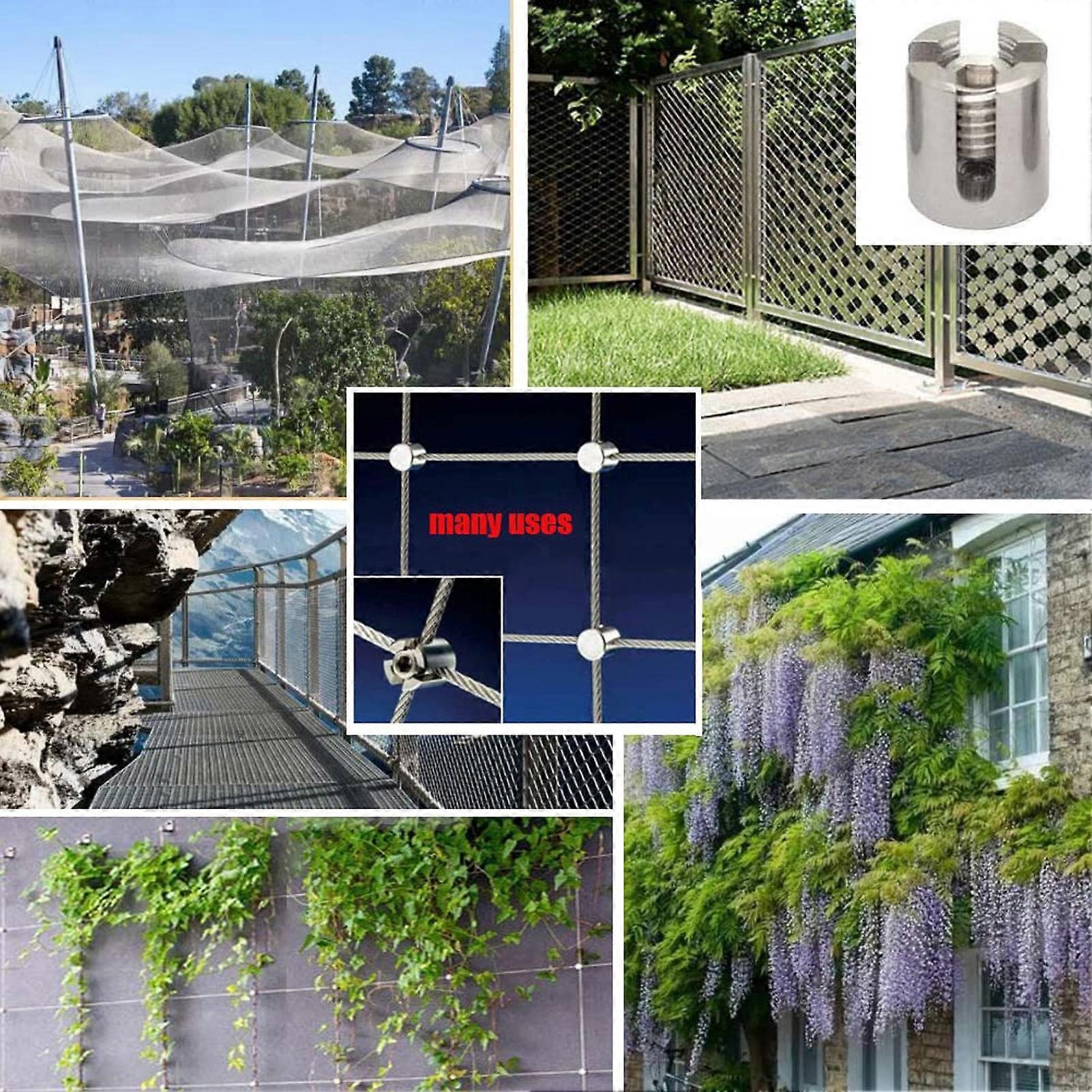 10pcs Wire Rope Trellises Cross Clip Stainless Steel Cable Railing Rope ...