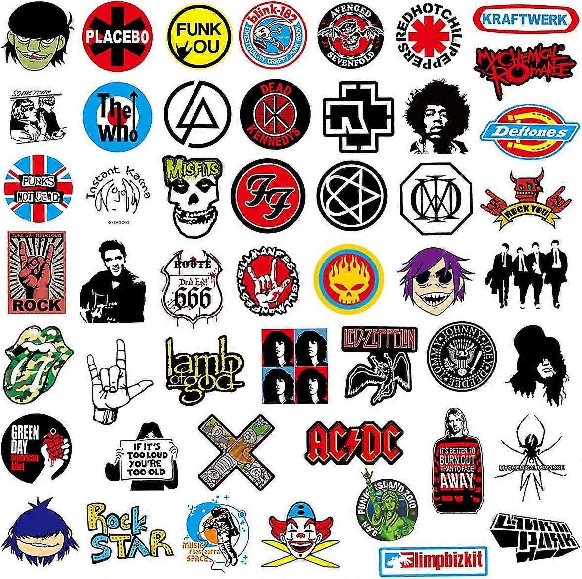 Set of 100 Rock Band Punk Stickers, Heavy Metal Punk Music Band ...