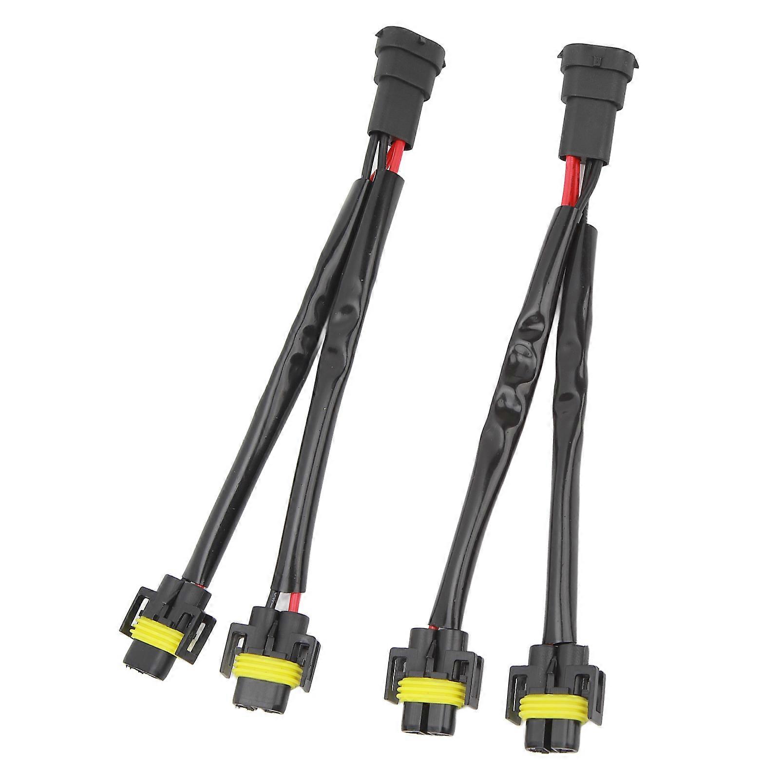 2 Pcs H11 H8 H9 Extension Wiring Harness Male to Female 2 Way Headlight Splitter Wire Harness ...