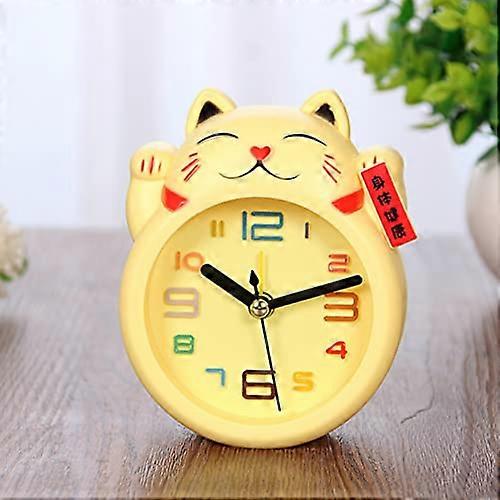 Children's Waving Cat Table Clock Alarm Clock Silent No Tick Alarm Clock Battery Powered | Fruugo UK
