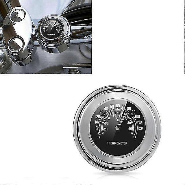 22-25mm Motorcycle Bar Clock Thermometer Moto Bar Mount Dial Clock ...