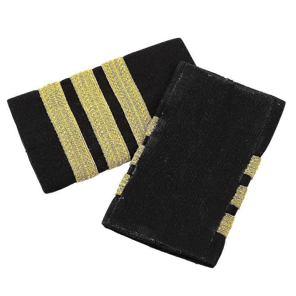 Traditional Pilot Bar Epaulettes Fashion Gold Stripes Brooch Epaulets ...