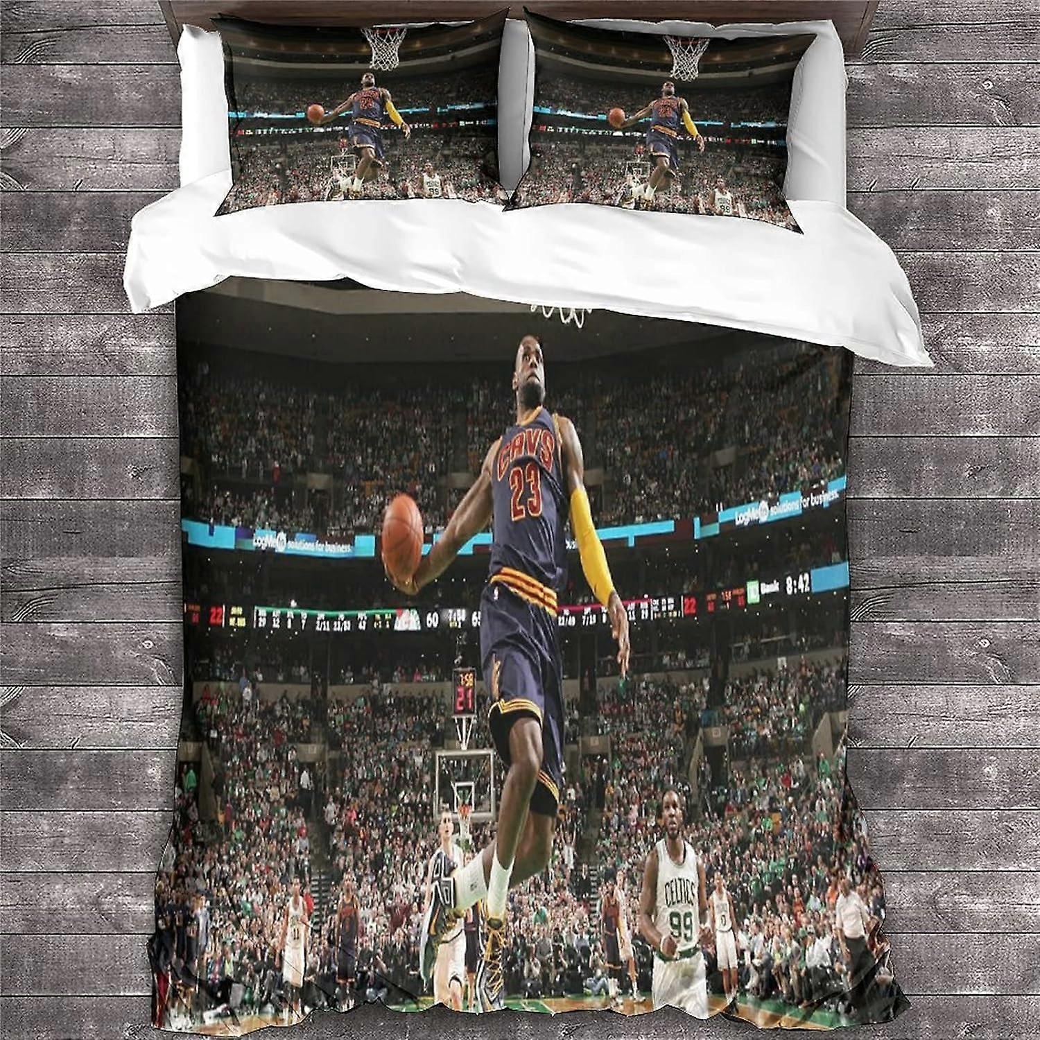 LeBron James Duvet Cover with Pillowcases, Basketball Bedding Set with ...