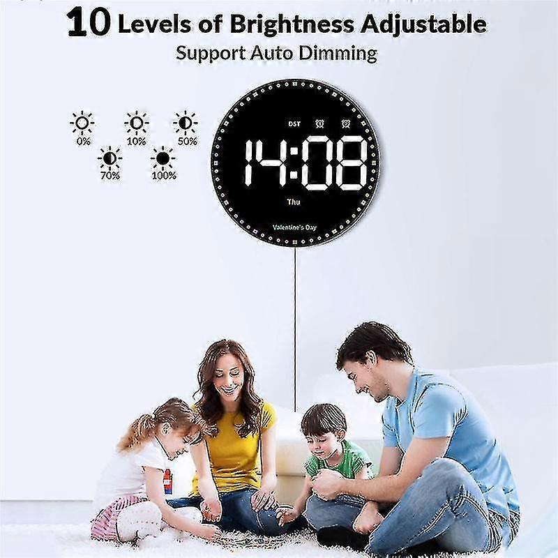 New Models Digital Wall Clock with Colorful Light,10Inch LED Digital ...