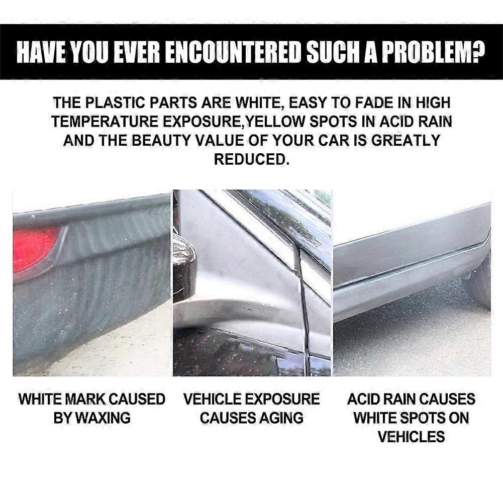 1/2/3set Car Plastic Restorer,Nano Plastic Refreshing Back To Black Car ...