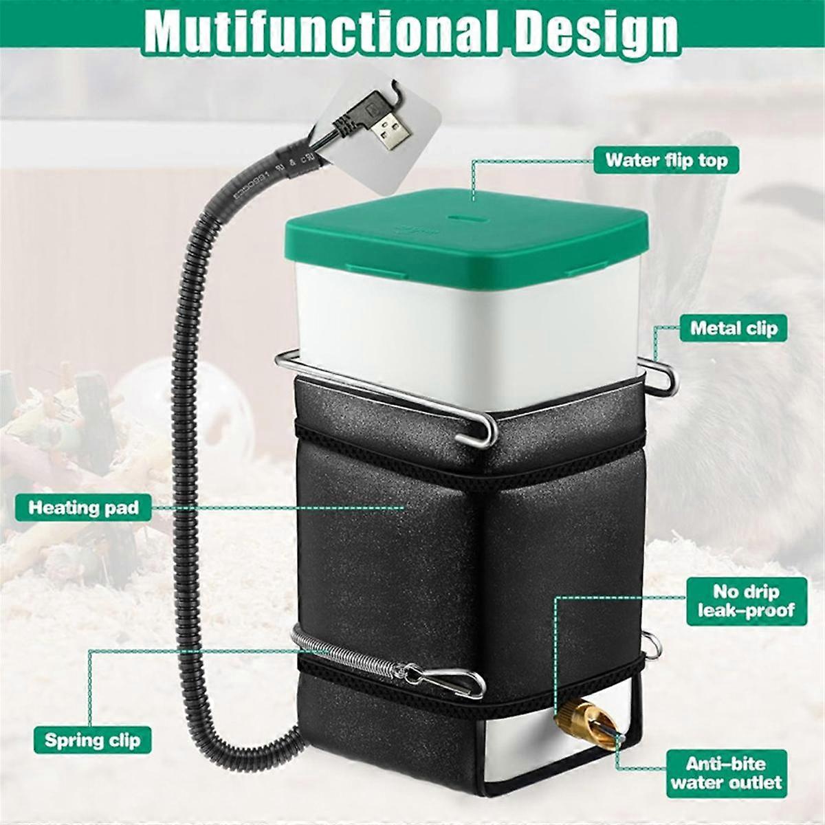 Heated Rabbit Water Bottle, 32 Oz No Drip Water Bottle for Rabbits ...