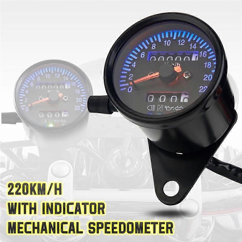 Cafe Racer Retro Motorcycle Modified Gauge LED Indicator Mechanical ...
