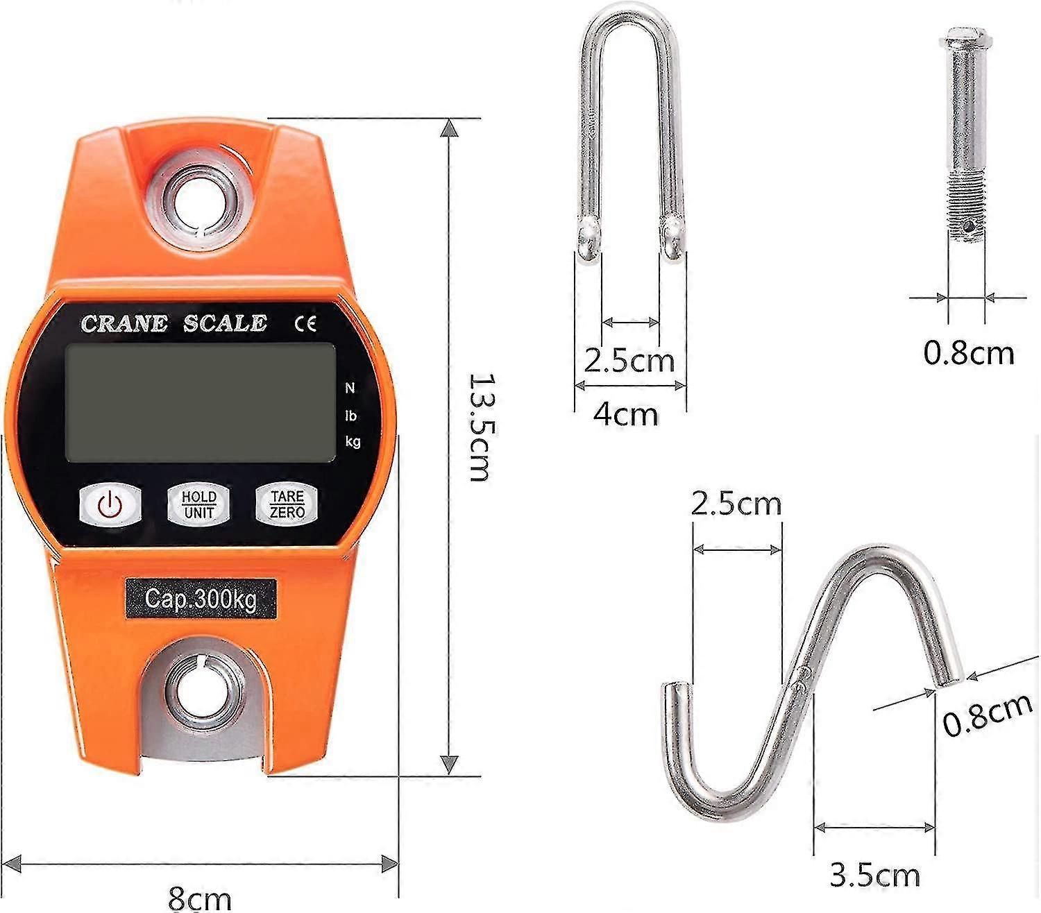 Electronic Scale 300kg Hanging Hook Scale Lcd Dynamometer Industrial ...