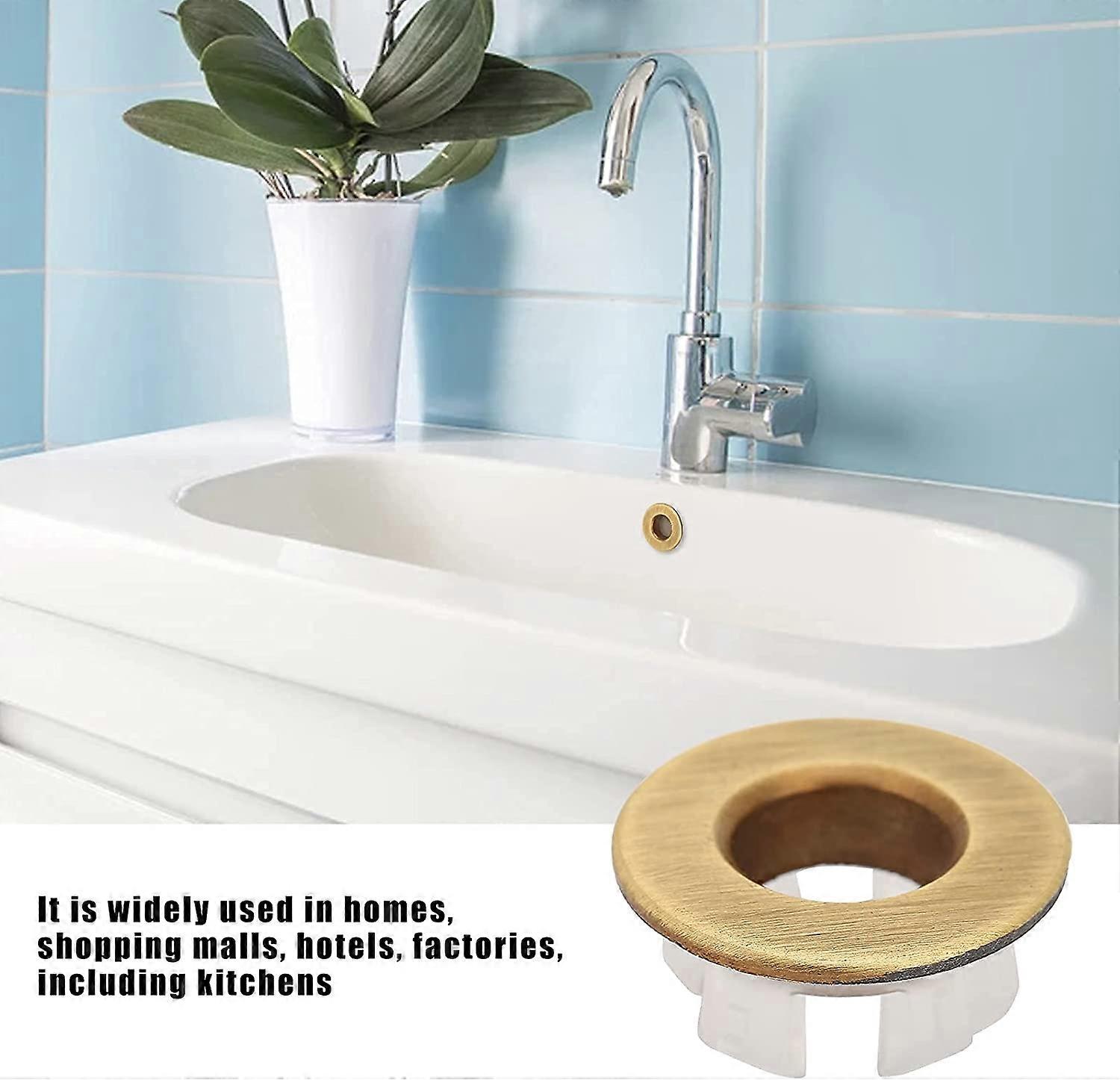 Sink Overflow Insert Brass Round Overflow Cover in Replacement Parts ...