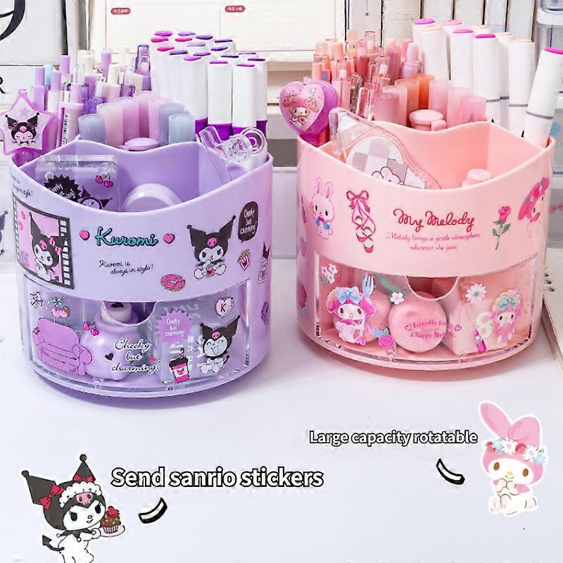 Miniso Sanrio Rotating Pen Holder Storage Box Desk Organizer & Kawaii ...