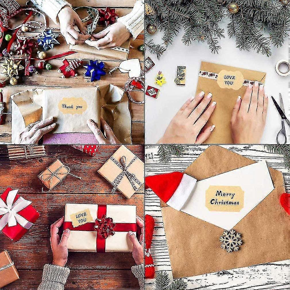 300 Gift Tag Labels, 1.2" X 2" Self-adhesive Present Stickers, Natural ...