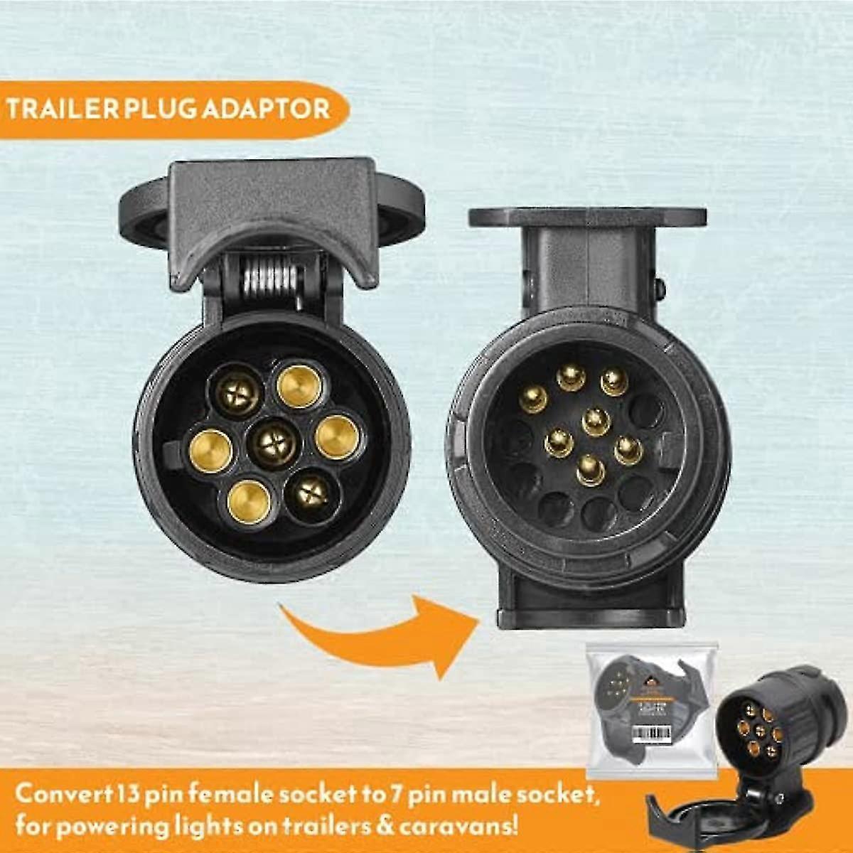 13 Pin To 7 Pin Towing Adaptor - 13 Pin Trailer Plug Socket Adapter 13 ...