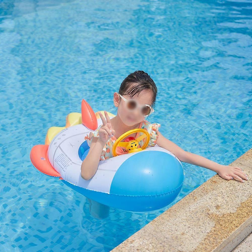 Rocket Shape Pool Float Inflatable Swimming Ring with Steering Wheel ...