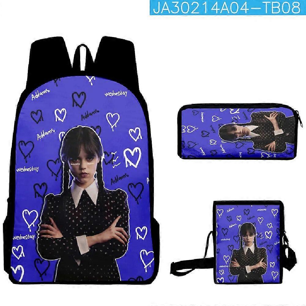 Three Piece Set Wednesday Addams Adams Wednesday Duffel Bag Backpack ...